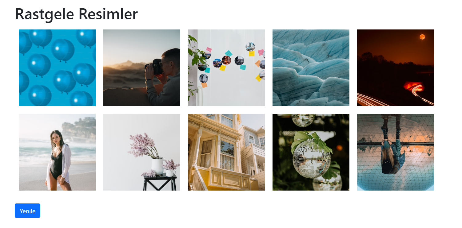 Unsplash apisiyle rastgele resim listeleyen kod | Technopat Sosyal