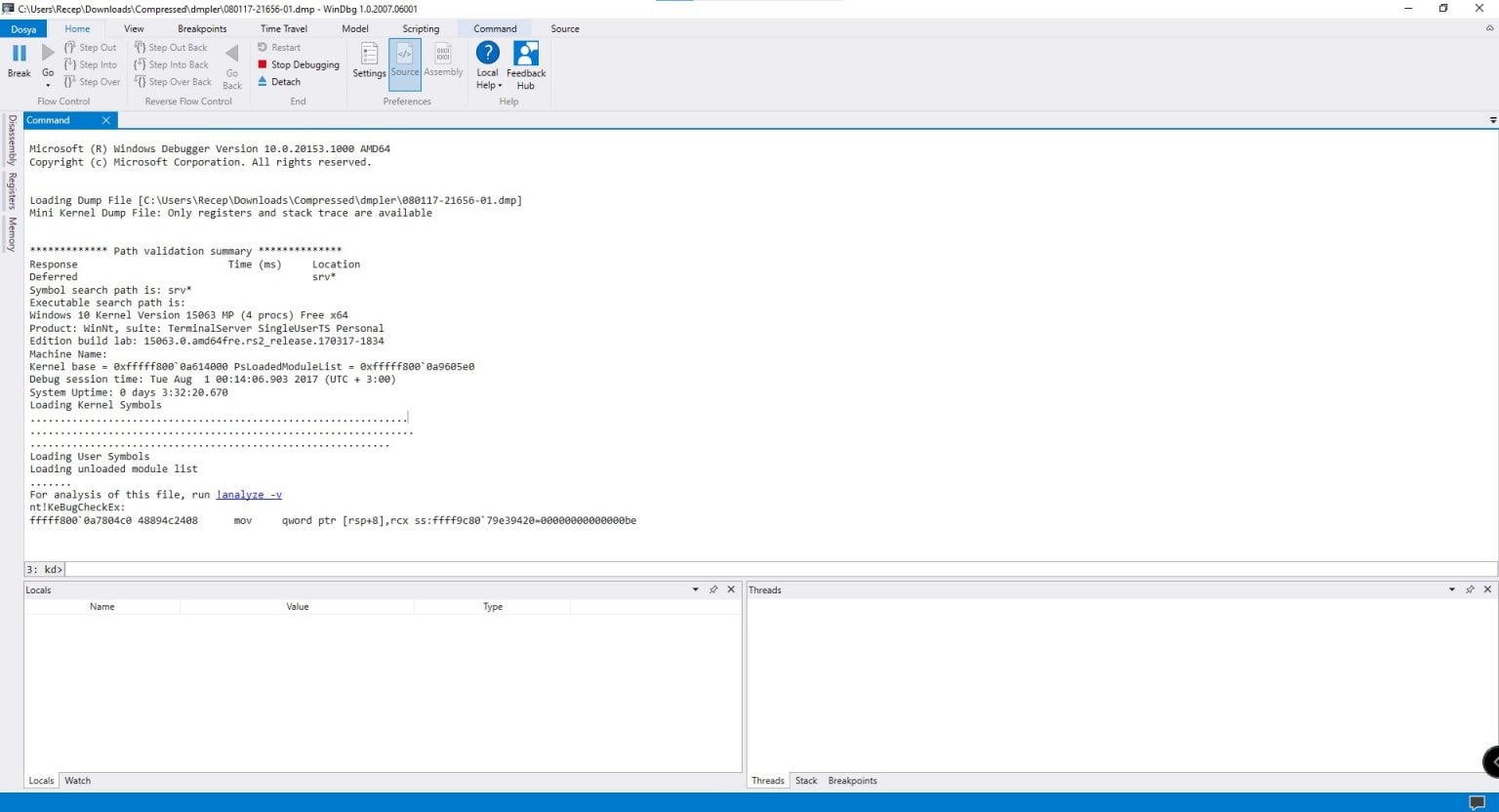 Minidump ile Mavi Ekran Analizi - Technopat