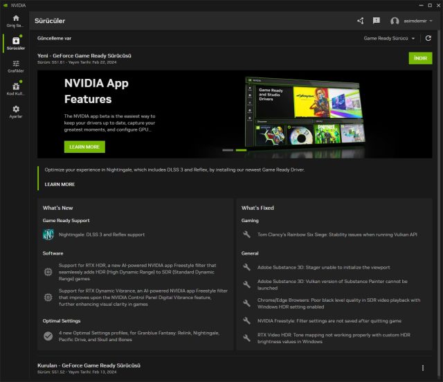 GeForce Experience ve Kontrol Paneli Birleşiyor: Nvidia App Nedir ...